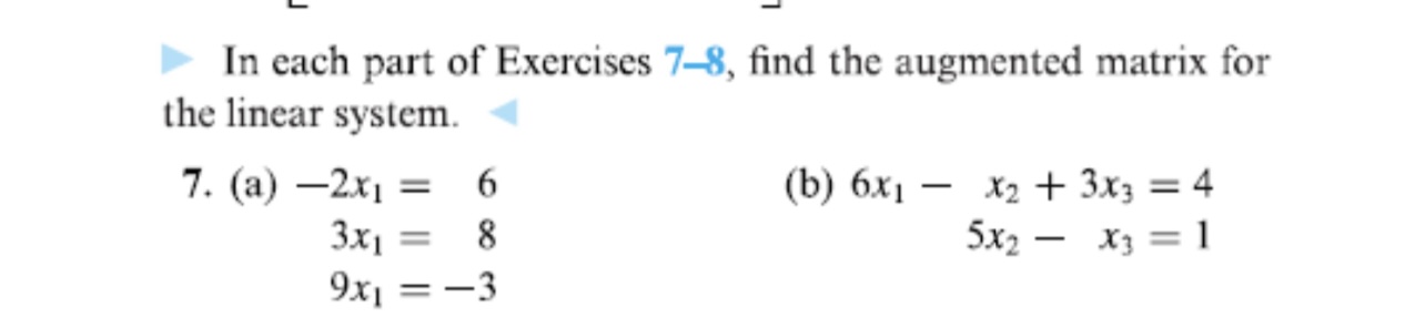 Solved In each part of Exercises 7-8, ﻿find the augmented | Chegg.com