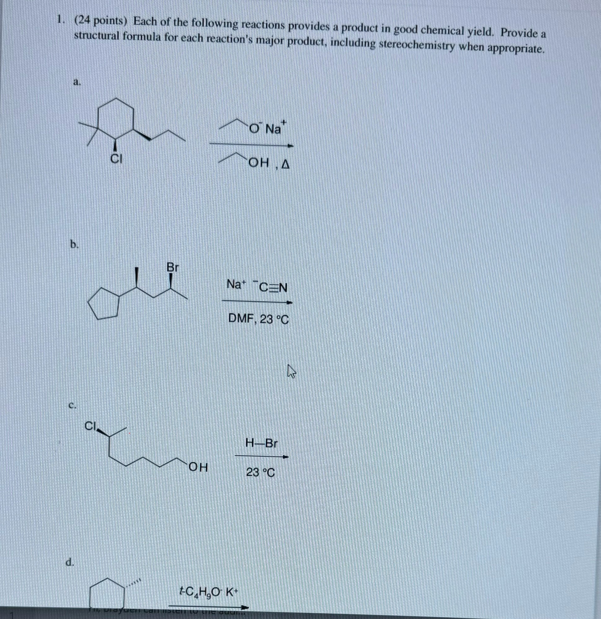Solved Answer all 4 ﻿parts, Each of ﻿the following reactions | Chegg.com