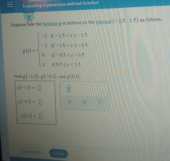 Solved Evaluating a piecewise-defined function Suppose at | Chegg.com