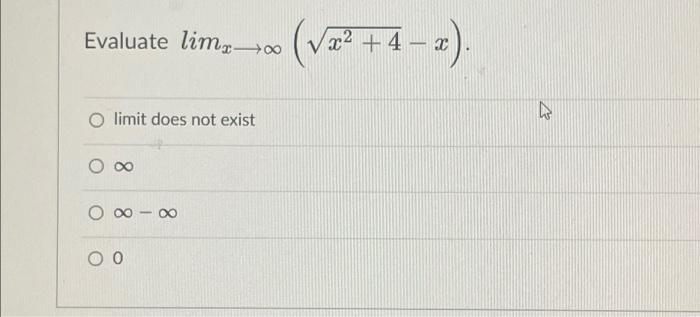 Solved Evaluate the limit as x approaches infinity: square | Chegg.com