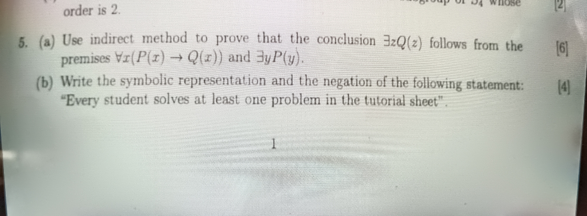Solved (a) ﻿Use indirect method to prove that the conclusion | Chegg.com