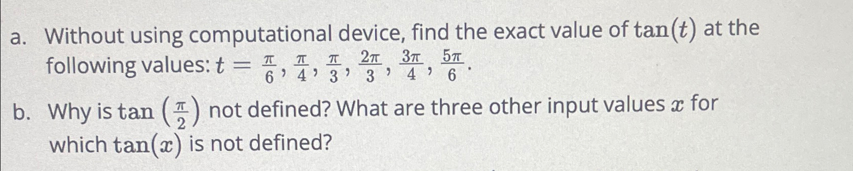 Solved a. ﻿Without using computational device, find the | Chegg.com
