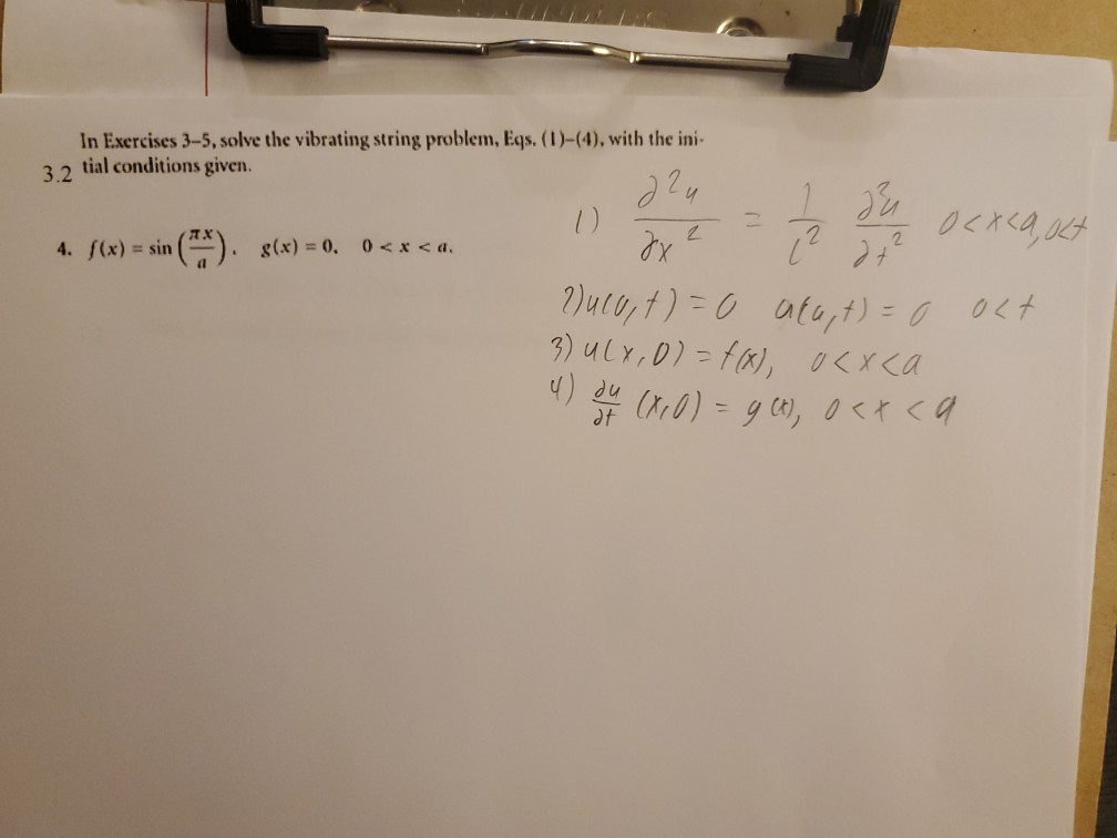 Solved In Exercises 3-5, solve the vibrating string problem, | Chegg.com