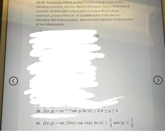 Solved 23-40. Analyzing critical points Find the critical | Chegg.com
