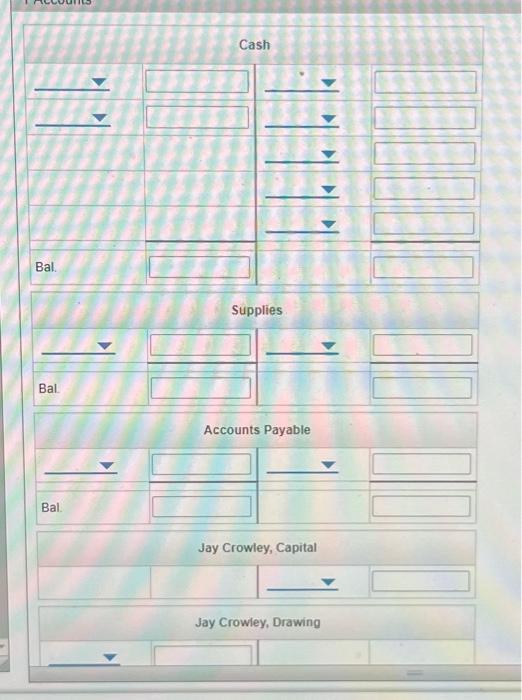 Solved Post the journal Entries to the T accounts selecting | Chegg.com Solved Post the journal Entries to the T accounts selecting | Chegg.com