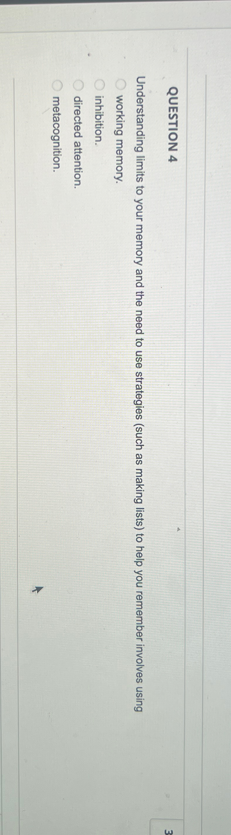 Solved QUESTION 4Understanding limits to your memory and the | Chegg.com