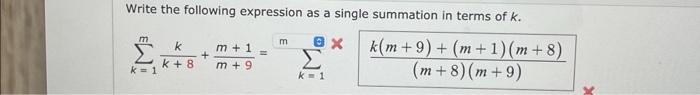 Solved Write the following expression as a single summation | Chegg.com