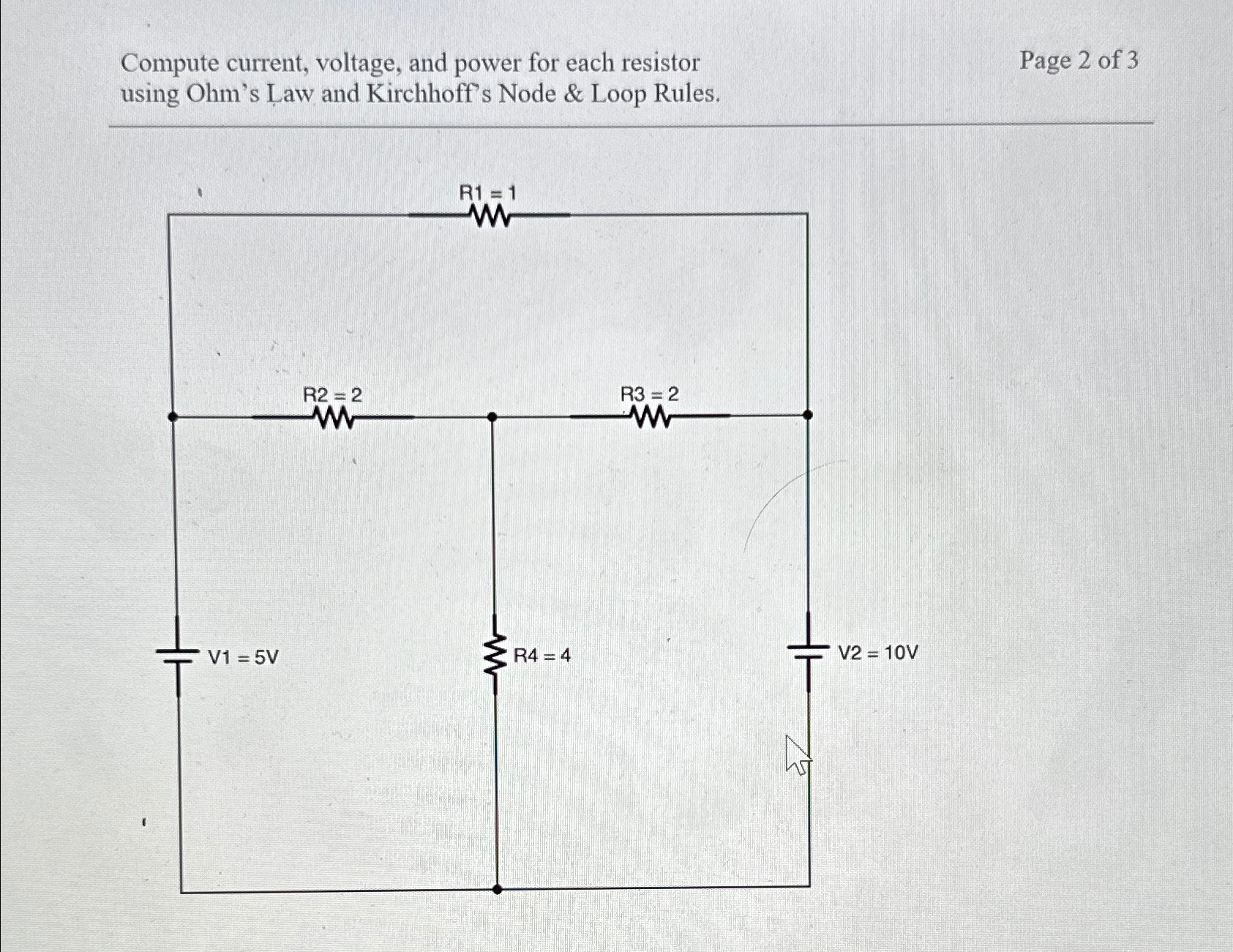 Solved Compute current, voltage, and power for each resistor | Chegg.com