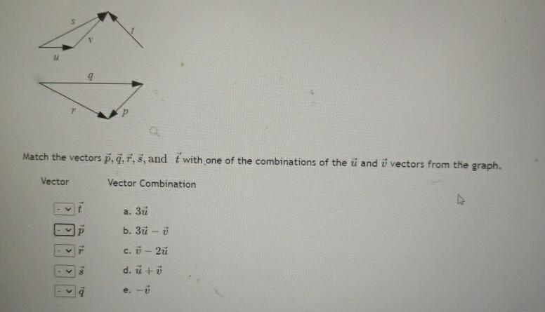 Solved Match the vectors vec(p),vec(q),vec(r),vec(s), ﻿and | Chegg.com
