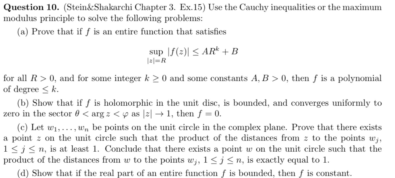 Solved Question 10 Steinandshakarchi Chapter 3 ﻿ex 15 ﻿use