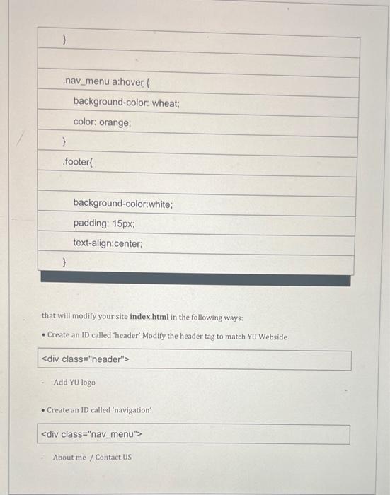Solved Learning Outcome: - Implement a Web Design Template | Chegg.com