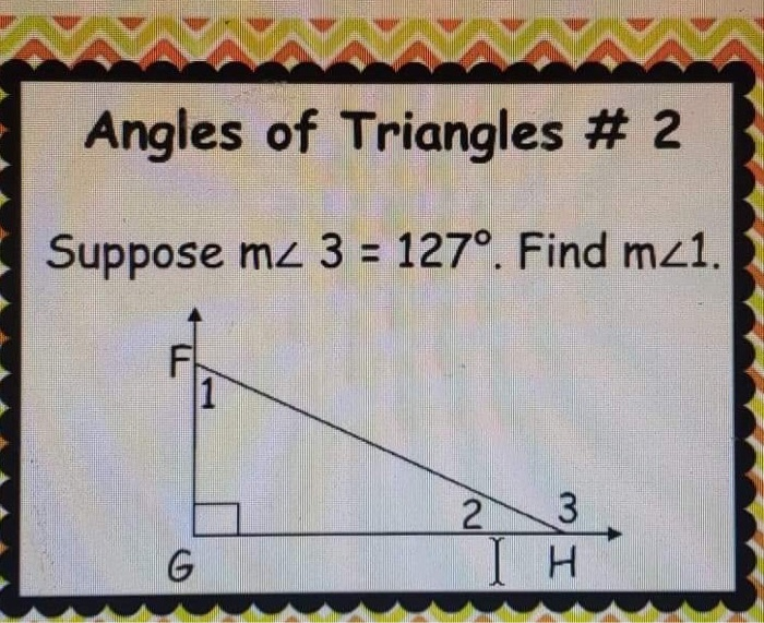 Solved Angles of Triangles # 2 Suppose me 3 = 127°. Find | Chegg.com
