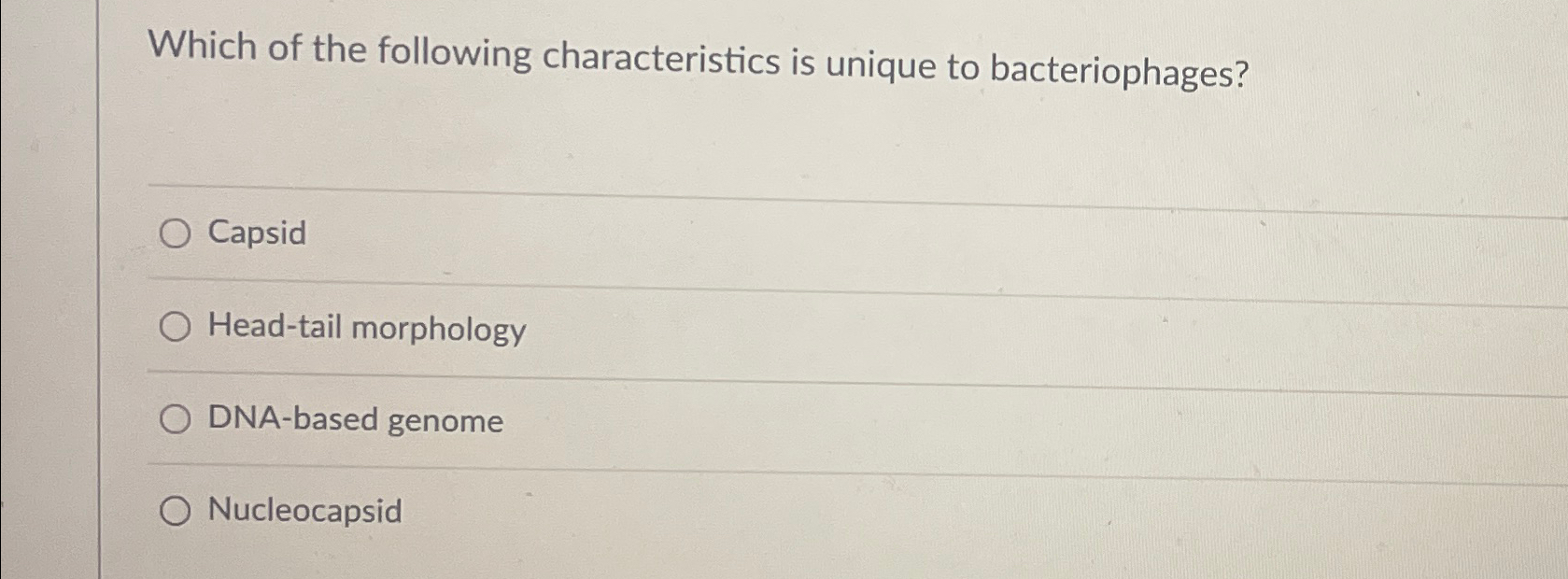 Solved Which of the following characteristics is unique to | Chegg.com