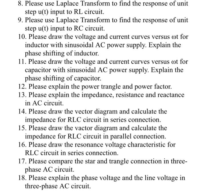 Solved 8. Please use Laplace Transform to find the response | Chegg.com