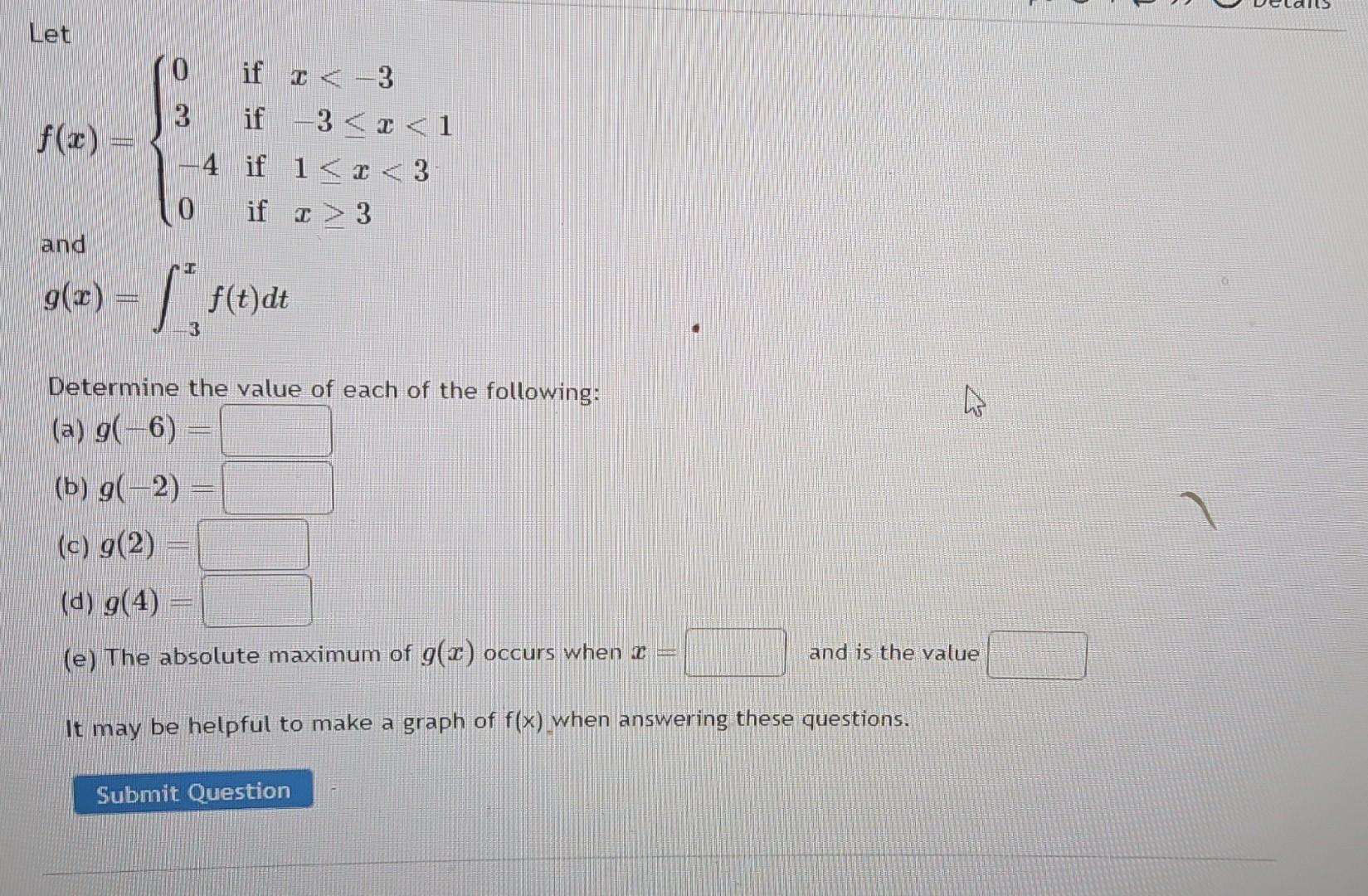 Solved Let f(x)=⎩⎨⎧03−40 if if if if x