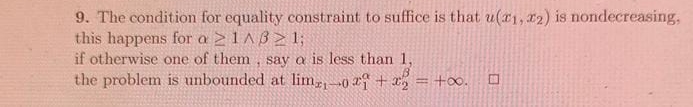 Solved The condition for equality constraint to suffice is | Chegg.com