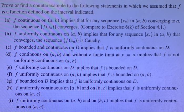 Solved Prove or find a counterexample to the following | Chegg.com