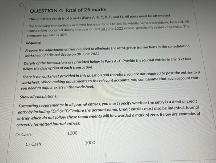 Solved QUESTION 4: Total of 25 marks This question consists | Chegg.com Solved QUESTION 4: Total of 25 marks This question consists | Chegg.com