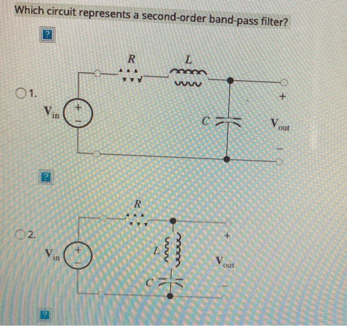 Solved Which circuit represents a second-order band-pass | Chegg.com