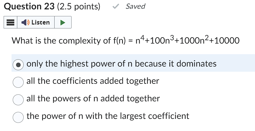 Solved Question 23 ( 2.5 ﻿points) | Chegg.com