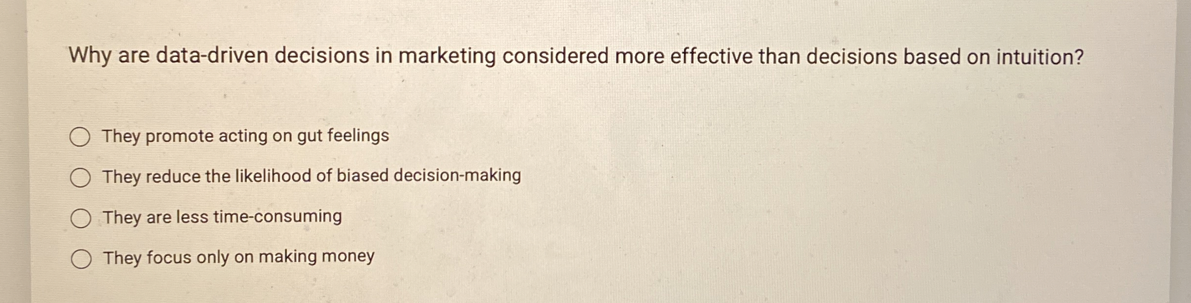 Solved Why are data-driven decisions in marketing considered | Chegg.com