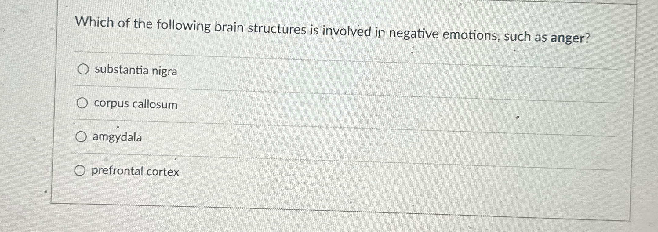 Solved Which of the following brain structures is involved | Chegg.com