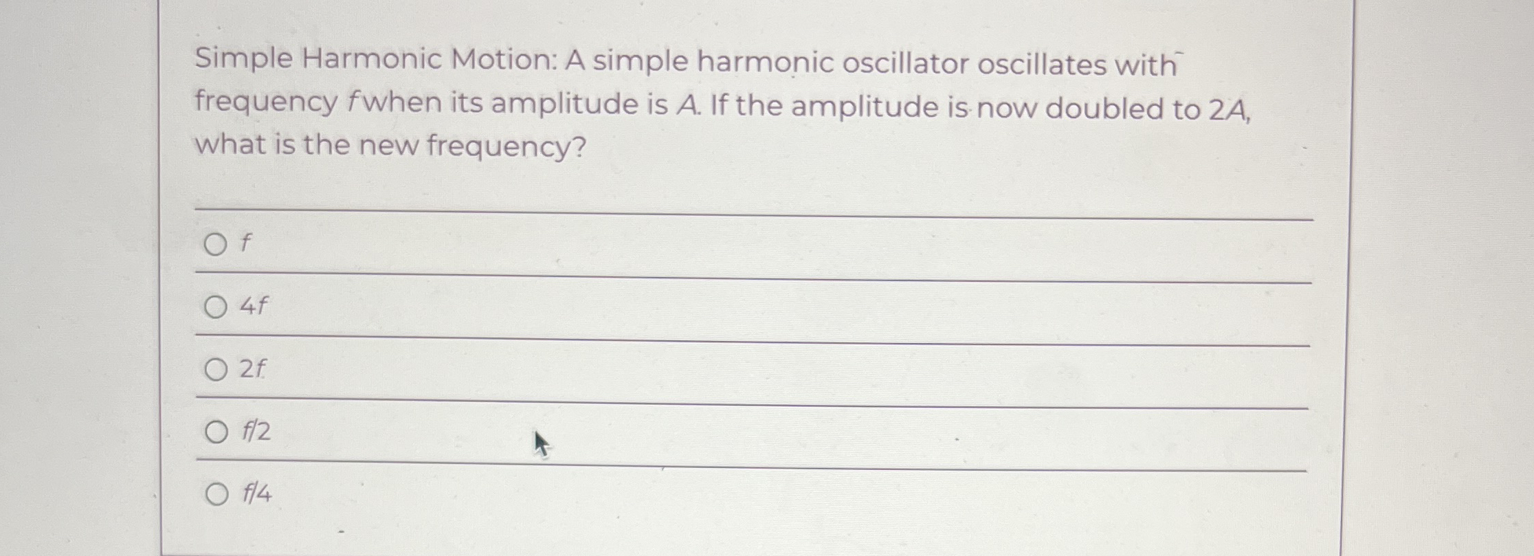 Solved Simple Harmonic Motion: A simple harmonic oscillator | Chegg.com