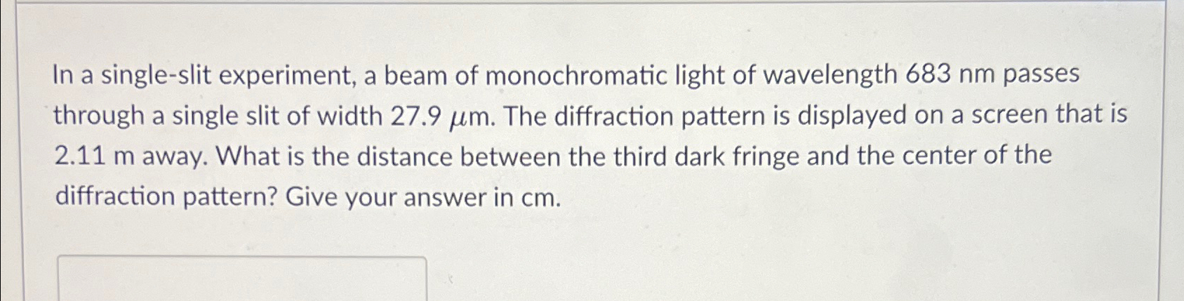 Solved In a single-slit experiment, a beam of monochromatic | Chegg.com