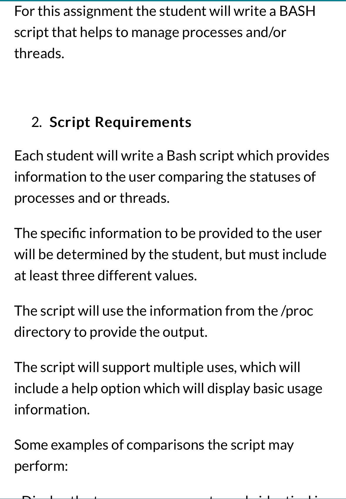 Solved For this assignment the student will write a BASH | Chegg.com