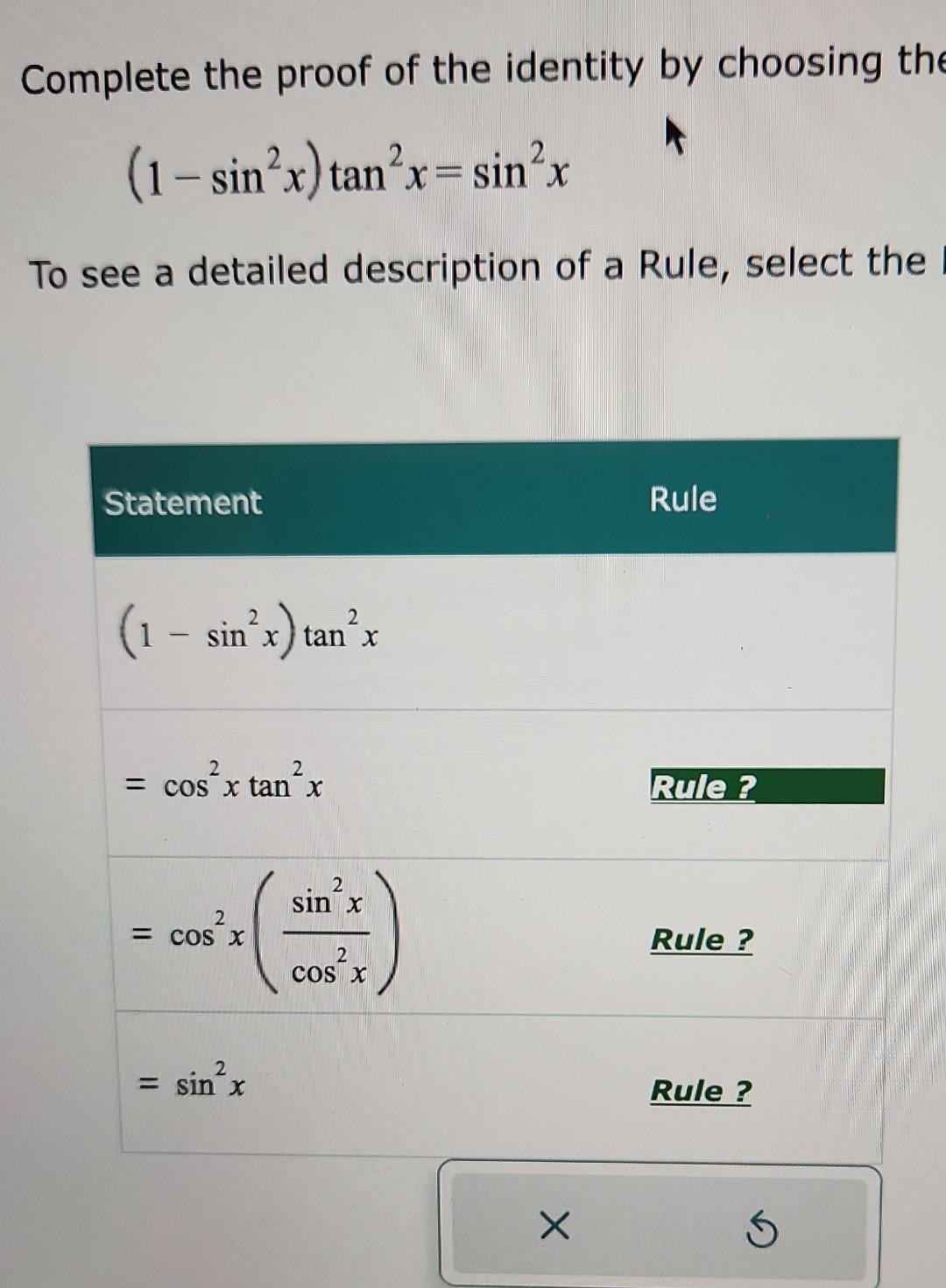 Solved Complete the proof of the identity by choosing the | Chegg.com