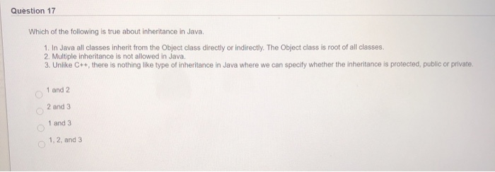 Solved Question 17 Which Of The Following Is True About 