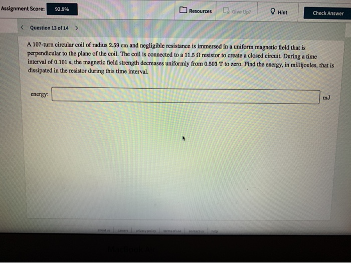 Solved Assignment Score: 92.9% Resources Give Up Hint Check | Chegg.com