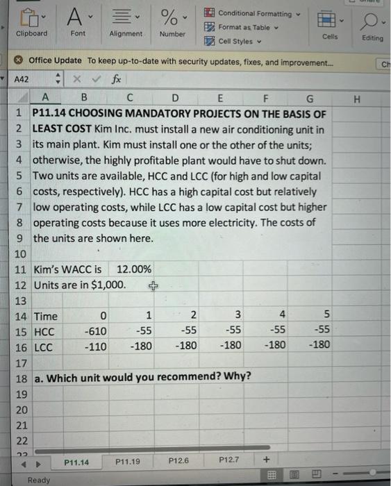 Solved % O Font Number Cells Editing CH H A. Conditional | Chegg.com