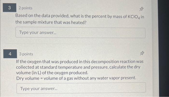 Solved Potassium Perchlorate Solid potassium perchlorate | Chegg.com