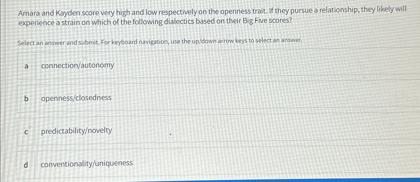 Amara and Kayden score very high and low respectively | Chegg.com