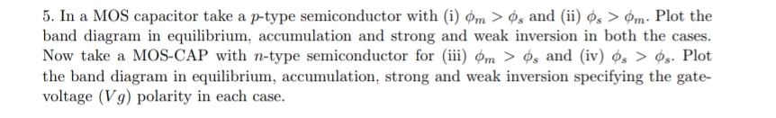 Solved In a MOS capacitor take a p-type semiconductor with | Chegg.com