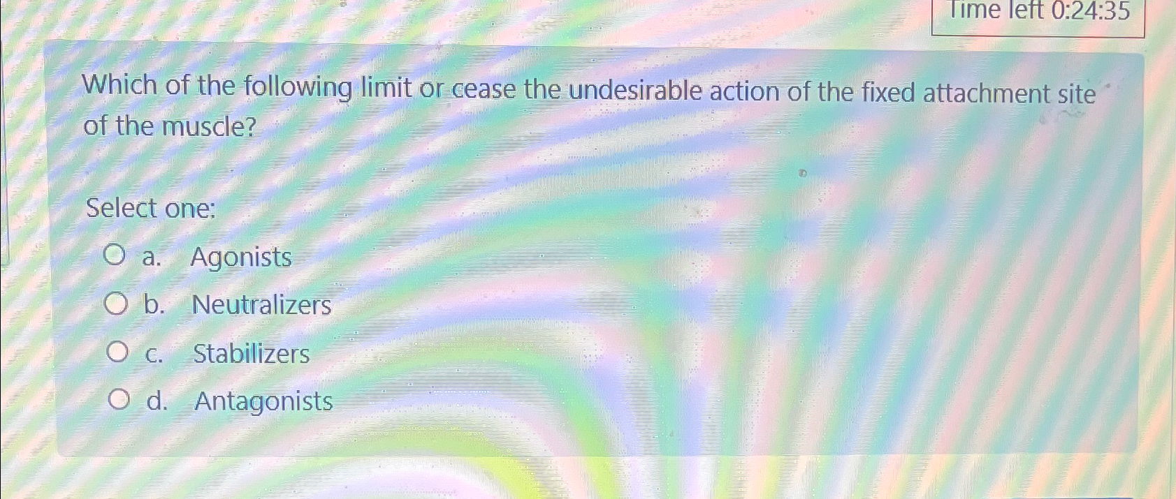Solved Time left 0:24:35Which of the following limit or | Chegg.com