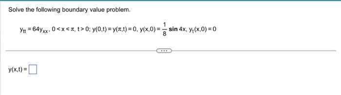 Solved Solve the following boundary value problem. | Chegg.com