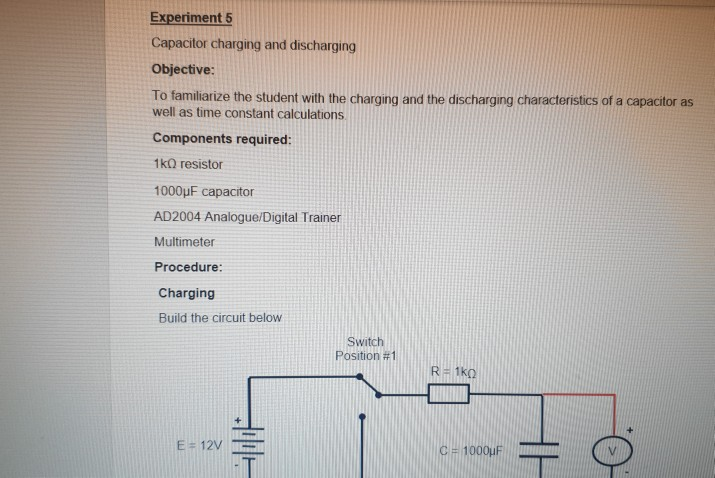 Solved 1.Calculate time constant for charging 2. is the | Chegg.com