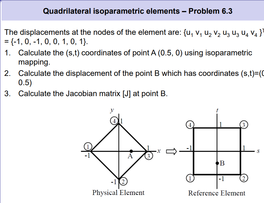 Solved Quadrilateral isoparametric elements - ﻿Problem | Chegg.com