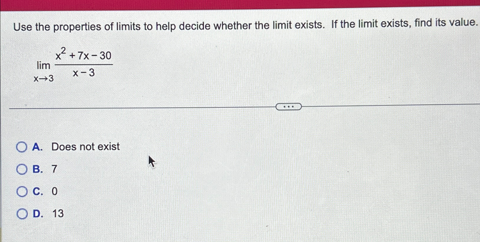 Solved Use The Properties Of Limits To Help Decide Whether