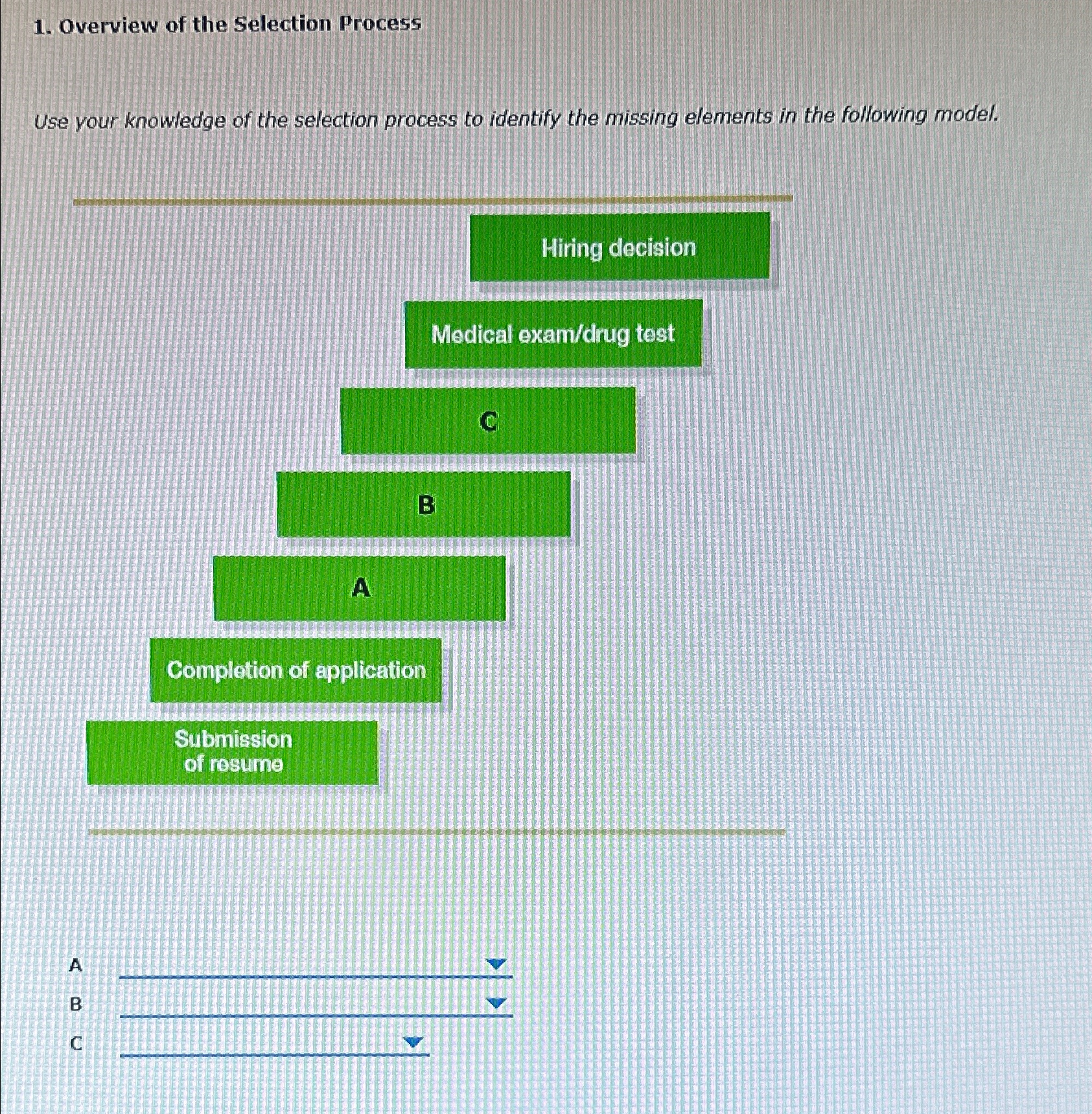 Solved Overview of the Selection ProcessUse your knowledge | Chegg.com
