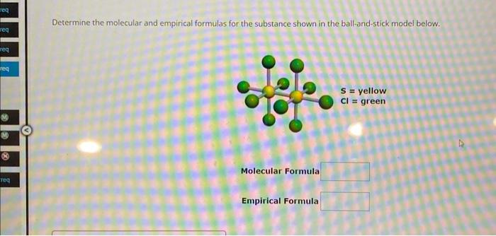 Solved Determine the molecular and empirical formulas for | Chegg.com