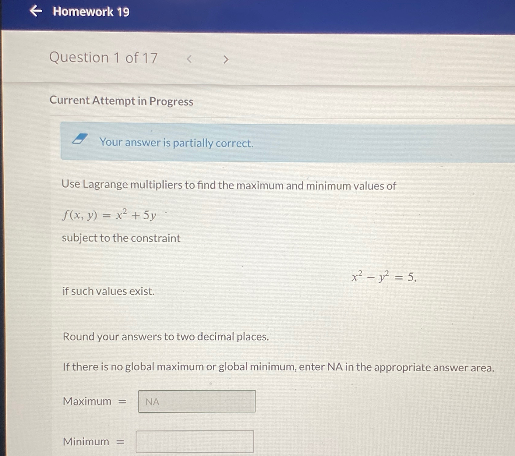 Solved Homework 19Question 1 of 17Current Attempt in | Chegg.com Solved Homework 19Question 1 of 17Current Attempt in | Chegg.com