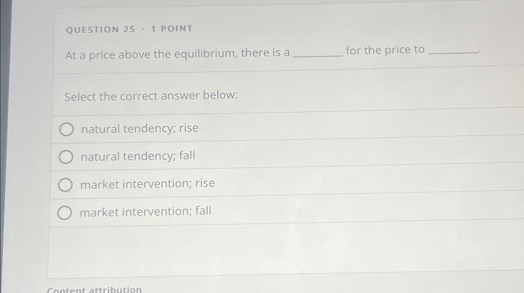 Solved QUESTION 25 - 1 ﻿POINTAt a price above the | Chegg.com