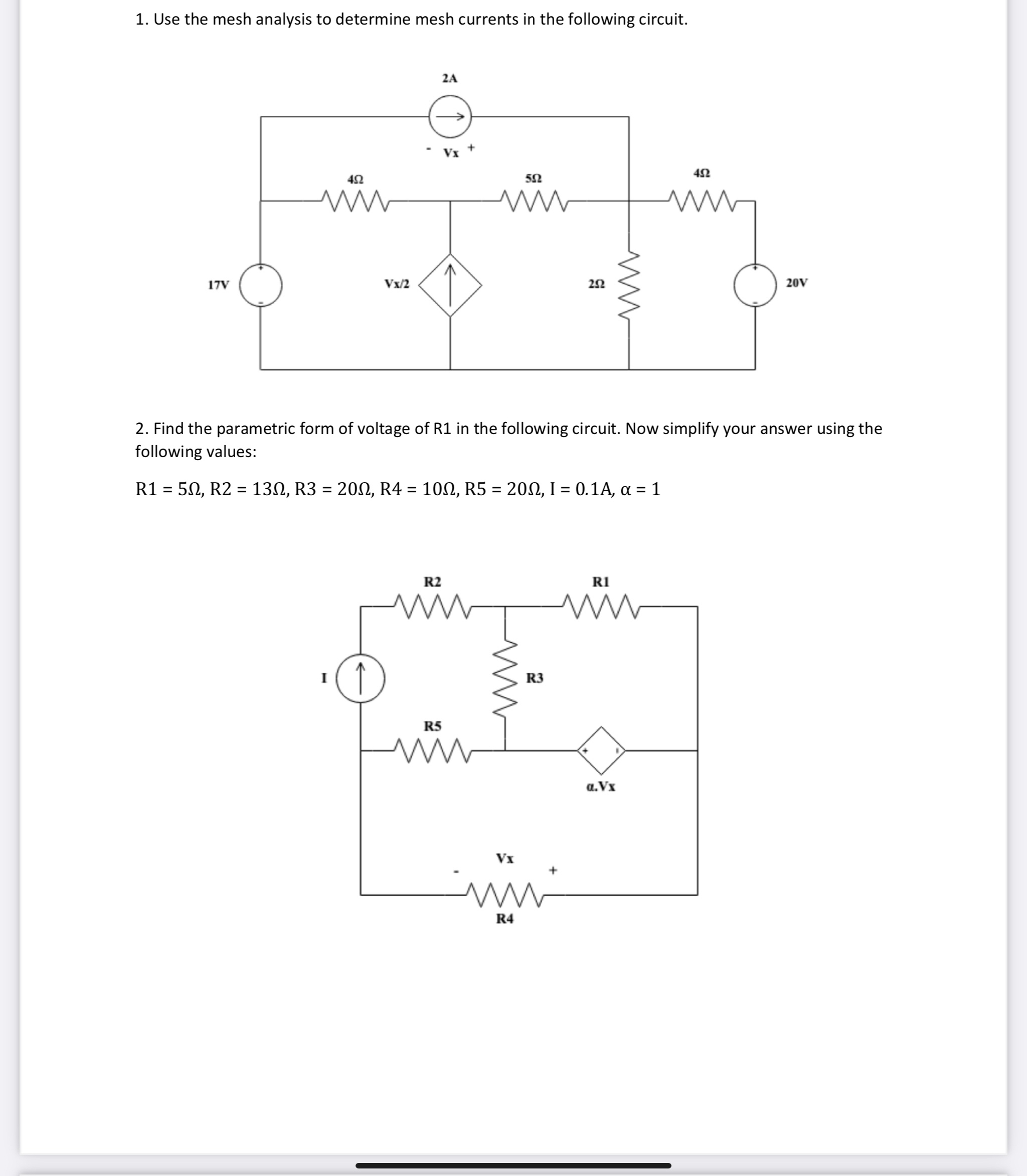 Solved Use the mesh analysis to determine mesh currents in | Chegg.com