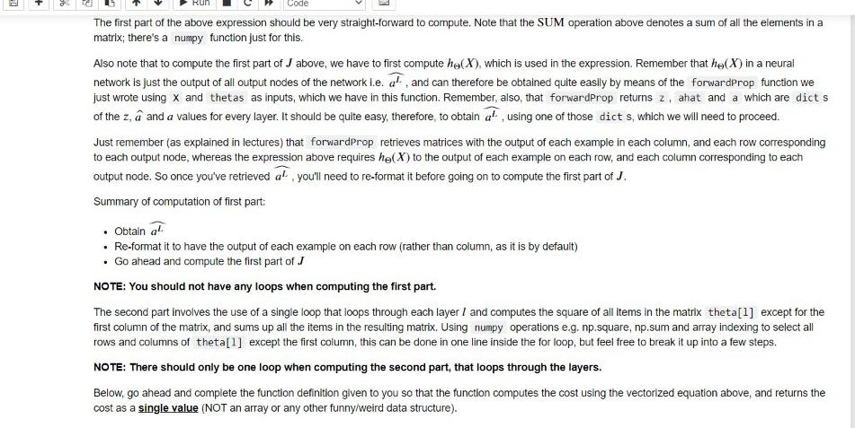 Implementing The Neural Network Cost Function The