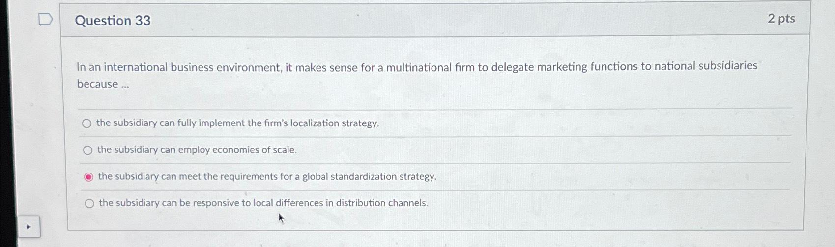 Solved Question 332 ﻿ptsIn an international business | Chegg.com