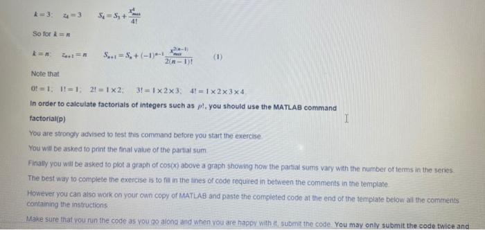 Solved This exercise will be submitted via MATLAB grader, | Chegg.com