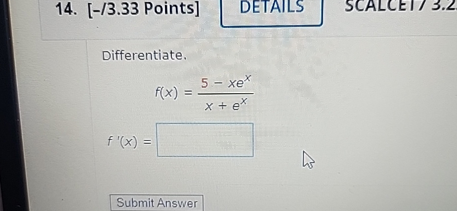 Solved [-/3.33 | Chegg.com